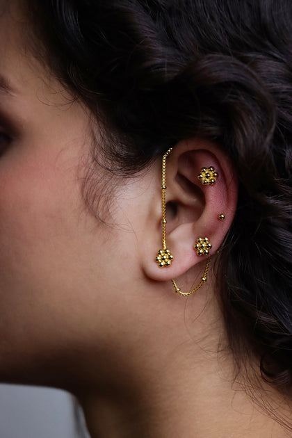 Puvvu Studs in Silver Tone – Shop Lune Global Private Limited